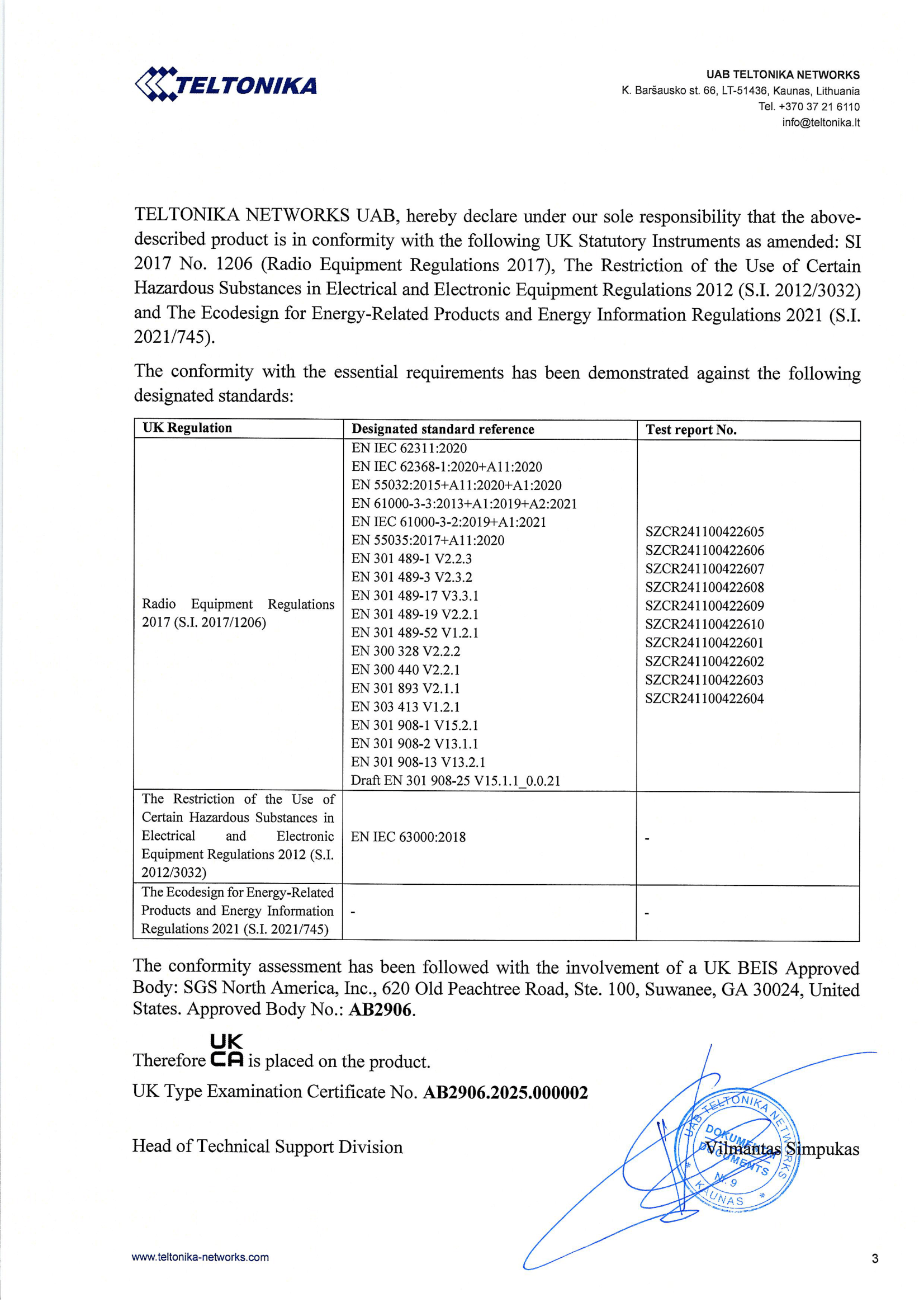 File:UK Declaration of conformity RUTM52-3.png - Teltonika Networks Wiki