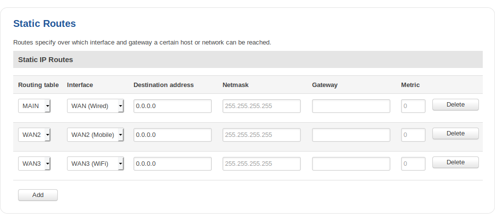 Routing - Teltonika Networks Wiki